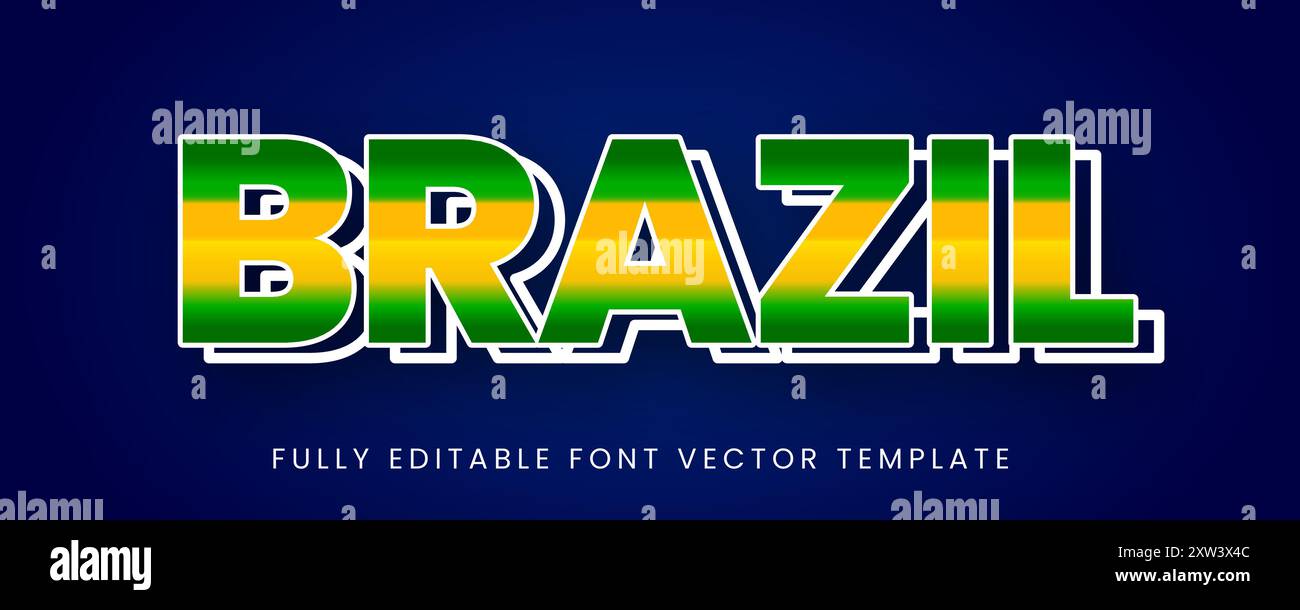 Brazil Text Effect Editable Template Stock Vector Image & Art - Alamy