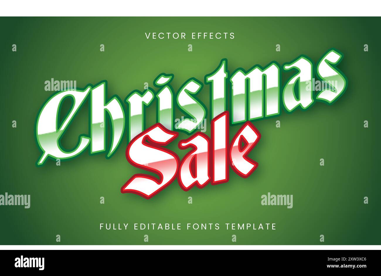 Christmas Sale Text Effect Editable Template Stock Vector Image & Art ...