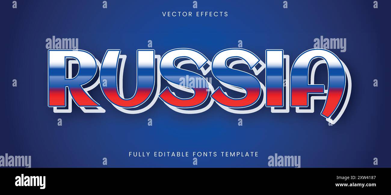Russia Text Effect Editable Template Stock Vector Image & Art - Alamy