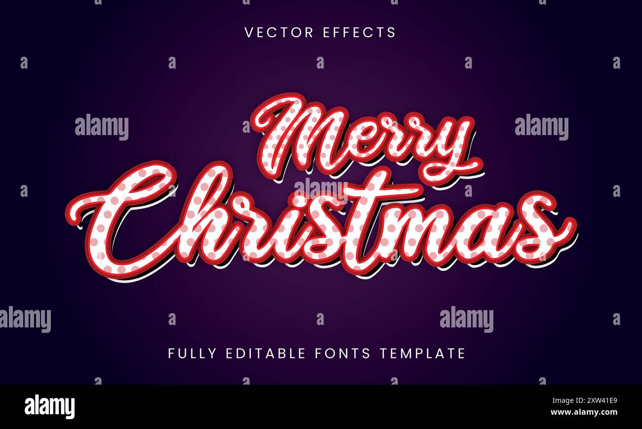 Merry Christmas Text Effect Editable Template Stock Vector Image & Art ...