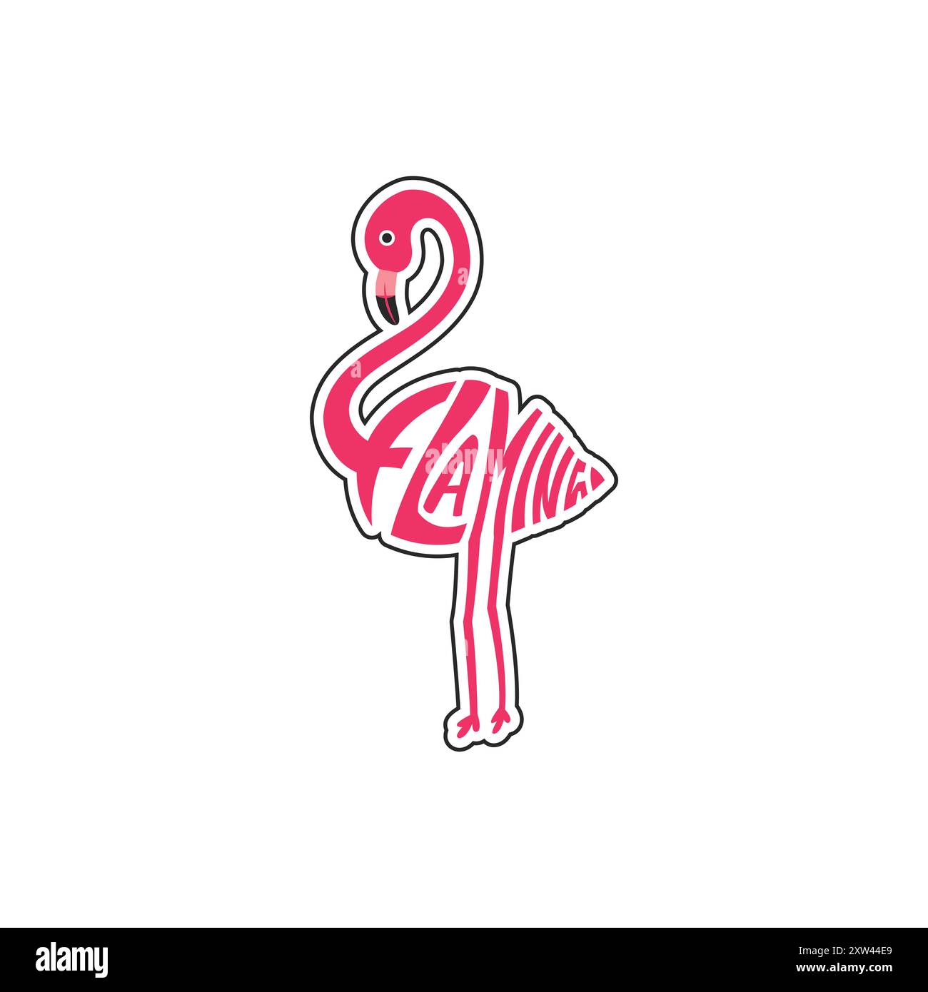 Flamingo typography sticker clipart Stock Vector Image & Art - Alamy