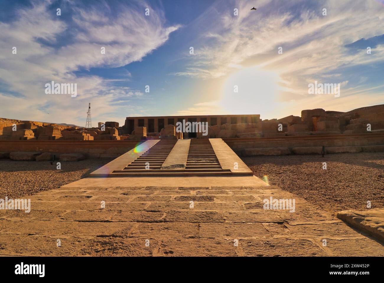 The Temple of Seti at Abydos with 42 steps leading to the entrance in ...