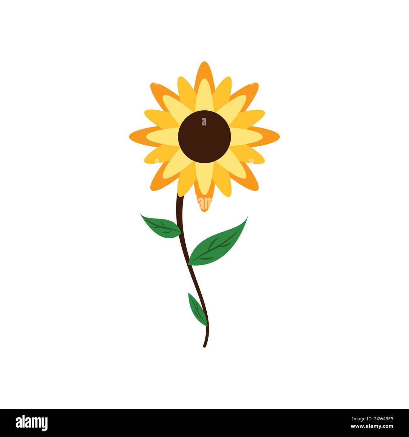 Sunflower yellow field agriculture landscape Stock Vector Images - Alamy