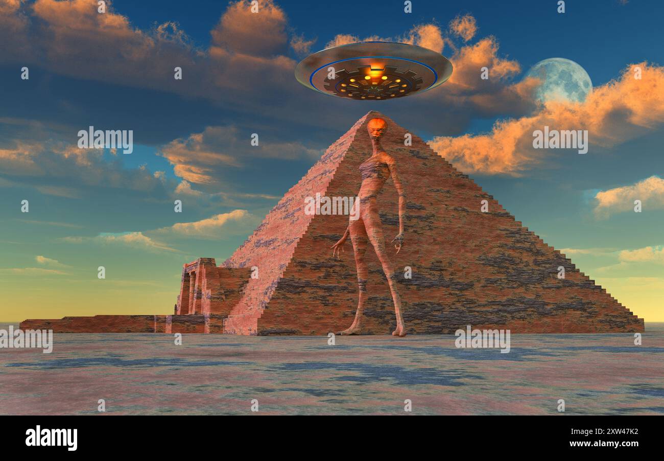 Alien Pyramid Builders Stock Photo - Alamy