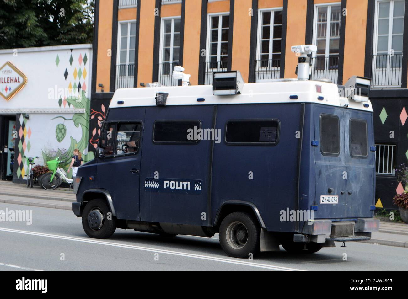 Copenhagen/ DenmarK/ 17 August 2024/ Danish police van in capital ...