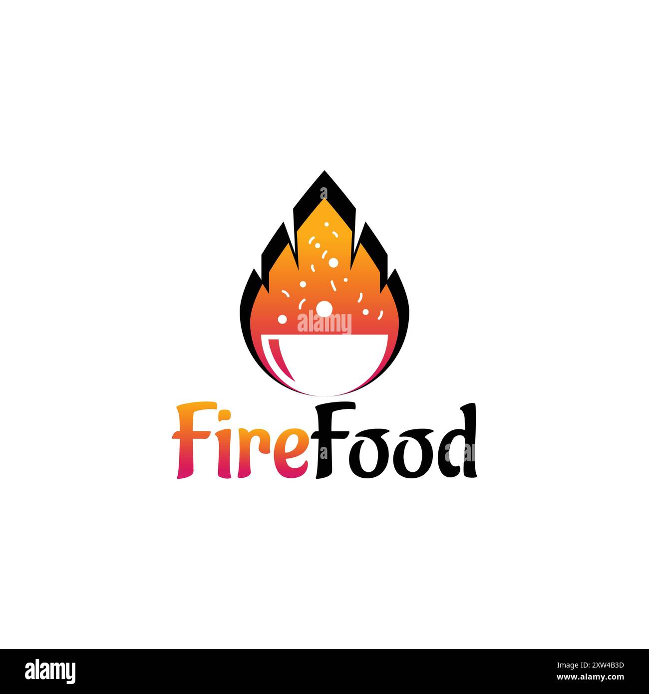 Fire Food Logo concept with bowl and fire flame Stock Vector Image ...