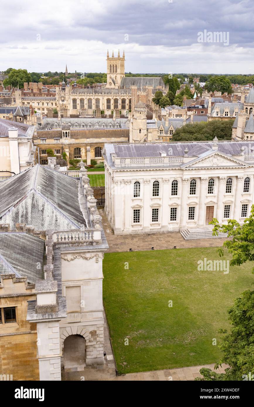 Cambridge view; Cambridge skyline seen from the roof of Kings Chapel ...