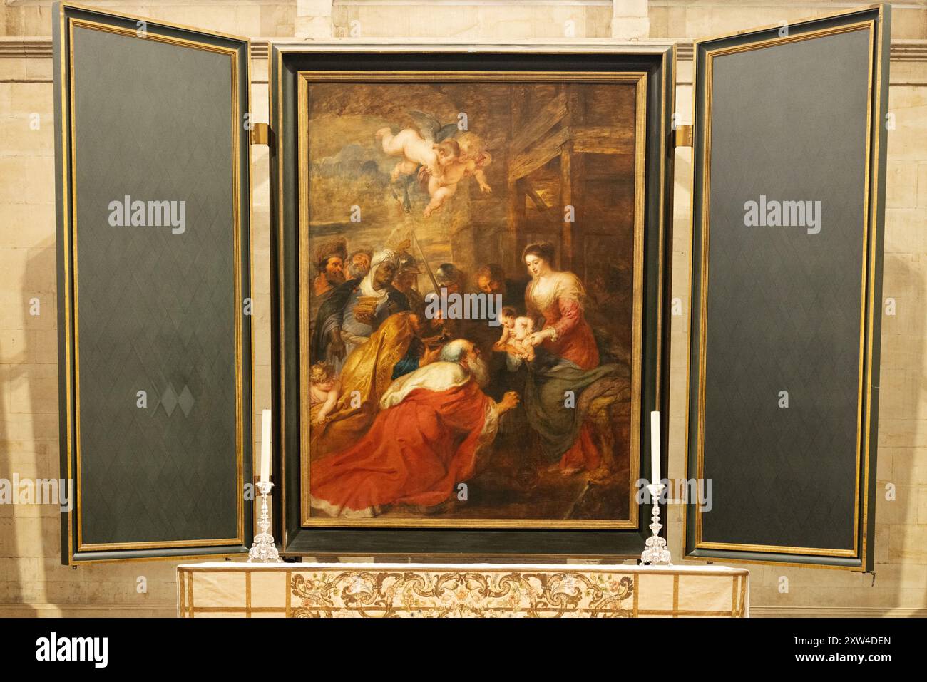 Peter Paul Rubens painting, "The Adoration of the Magi", 1633-34; Kings College Chapel Cambridge ...