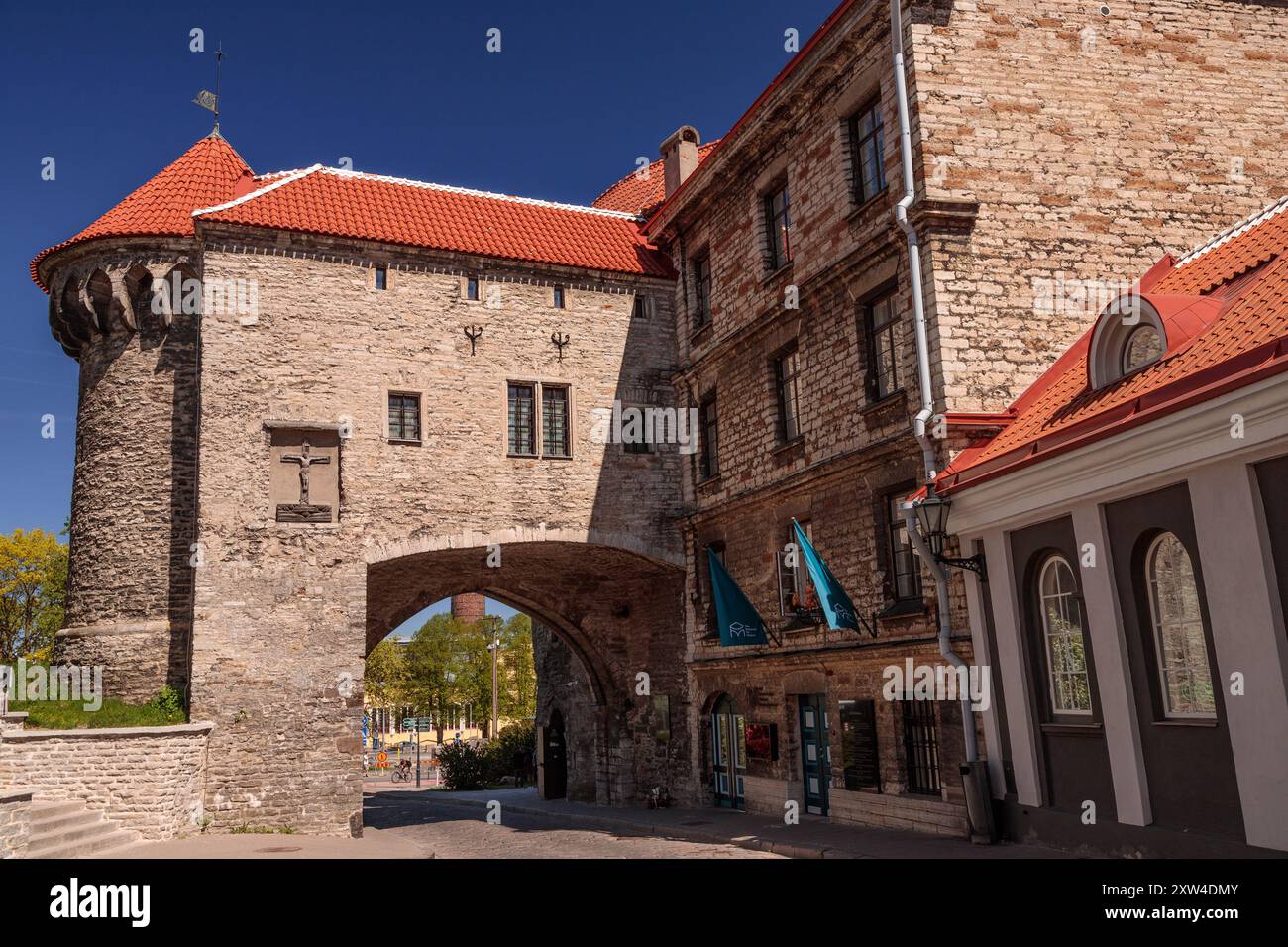 Historic gatehouse and tower, Tallinn, Estonia Stock Photo - Alamy