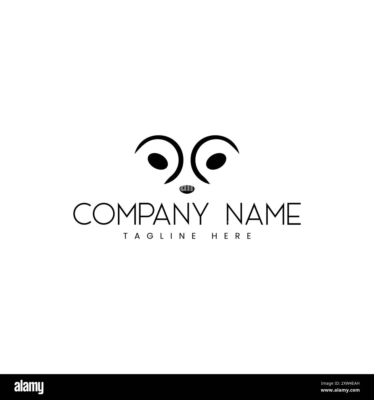 Minimalist Raccoon Eyes Logo design, Negative Space Stock Vector Image ...