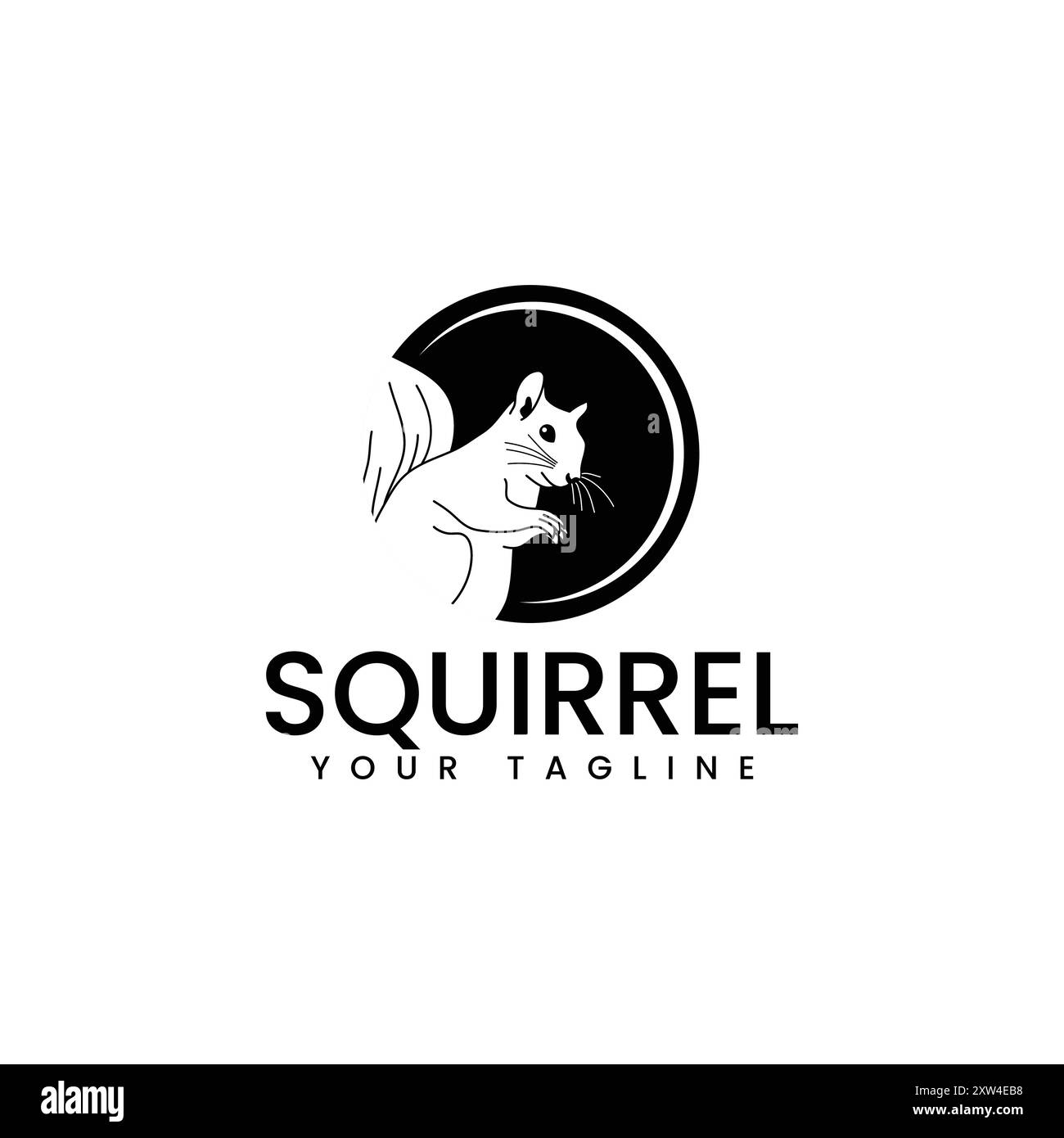 Squirrel Logo, Negative Space Stock Vector Image & Art - Alamy