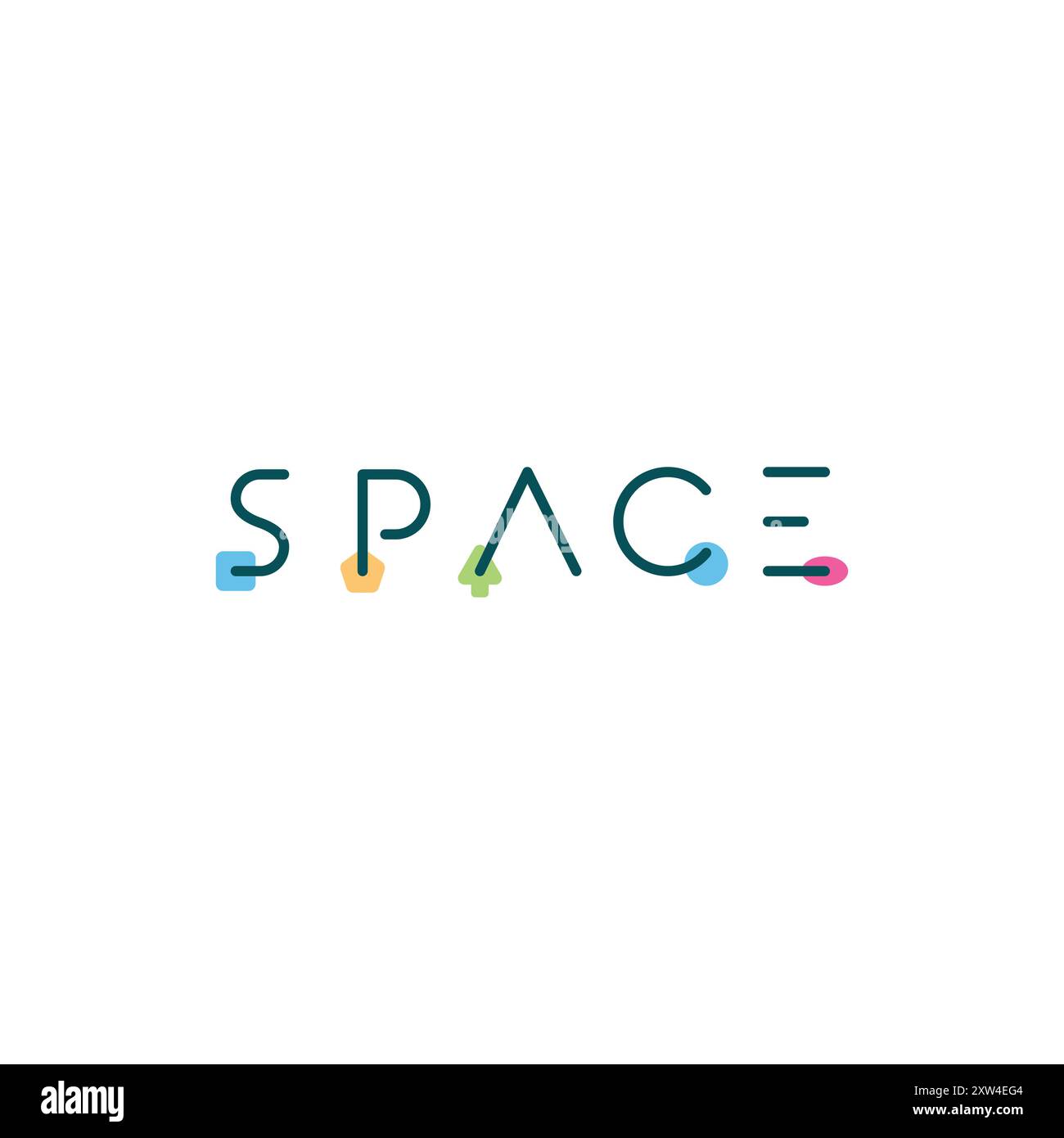 Creative Space Typography with Geometrical Shapes Stock Vector Image ...