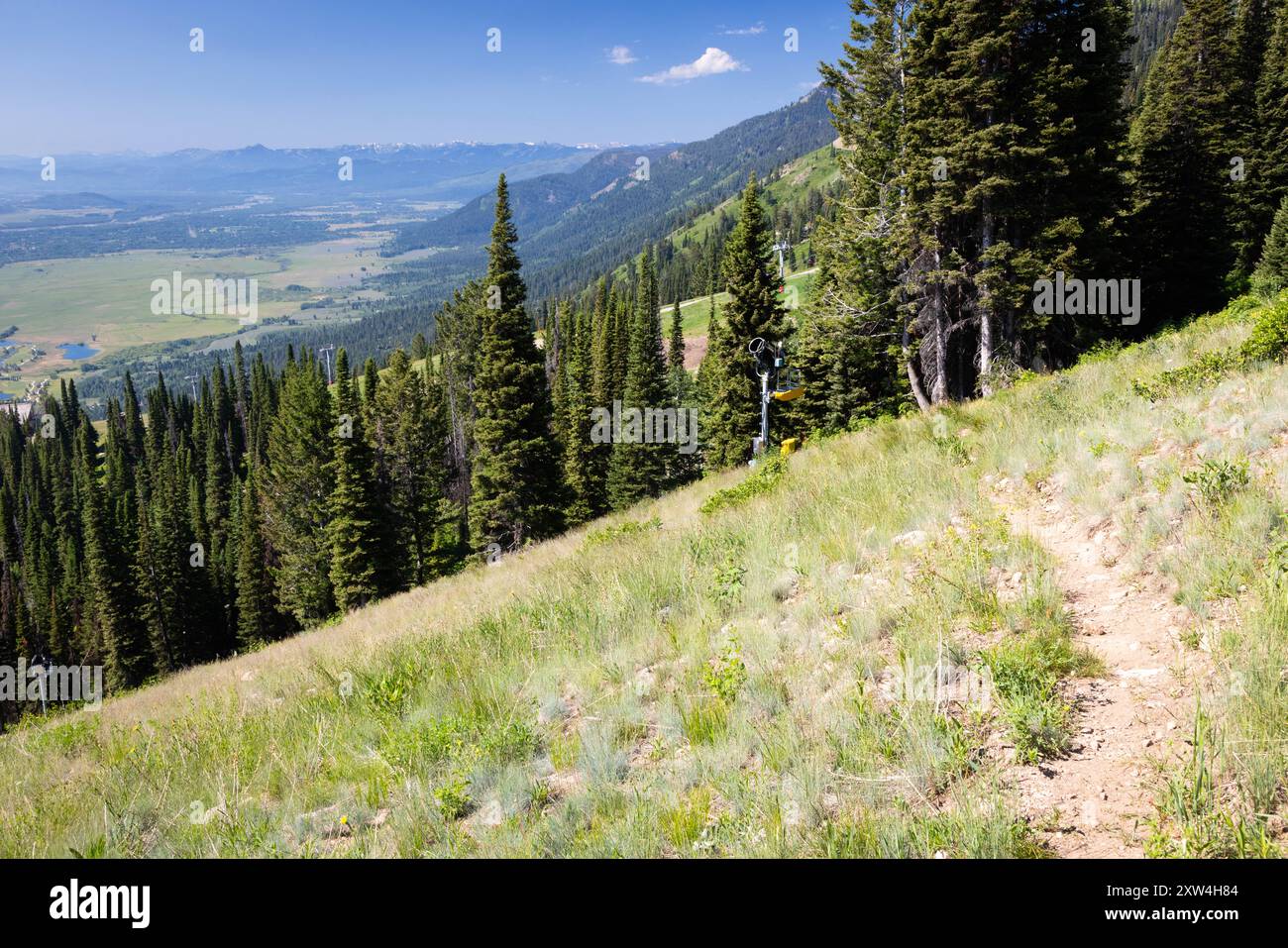 The Holey Moley Trail descending toward the valley of Jackson Hole ...