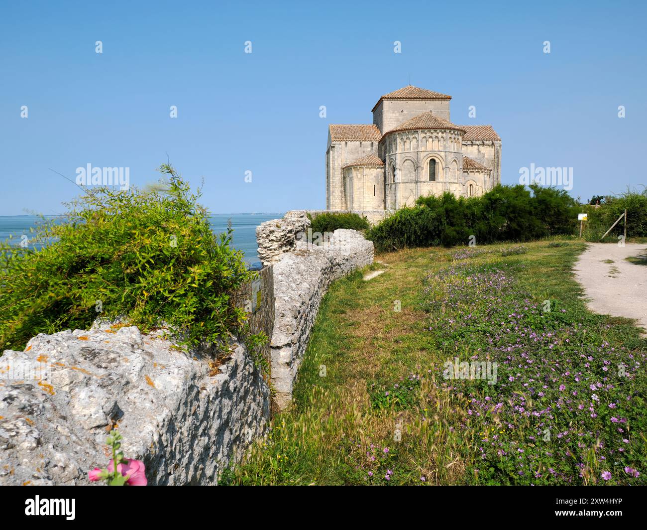 Church of Sainte Radegonde on the cliff at Talmont sur Gironde, a ...
