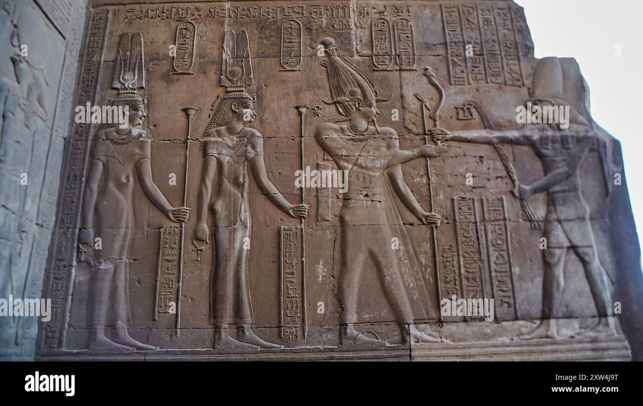 Wall Relief of Cleopatra III, Cleopatra II and Ptolemy VIII Euergetes ...