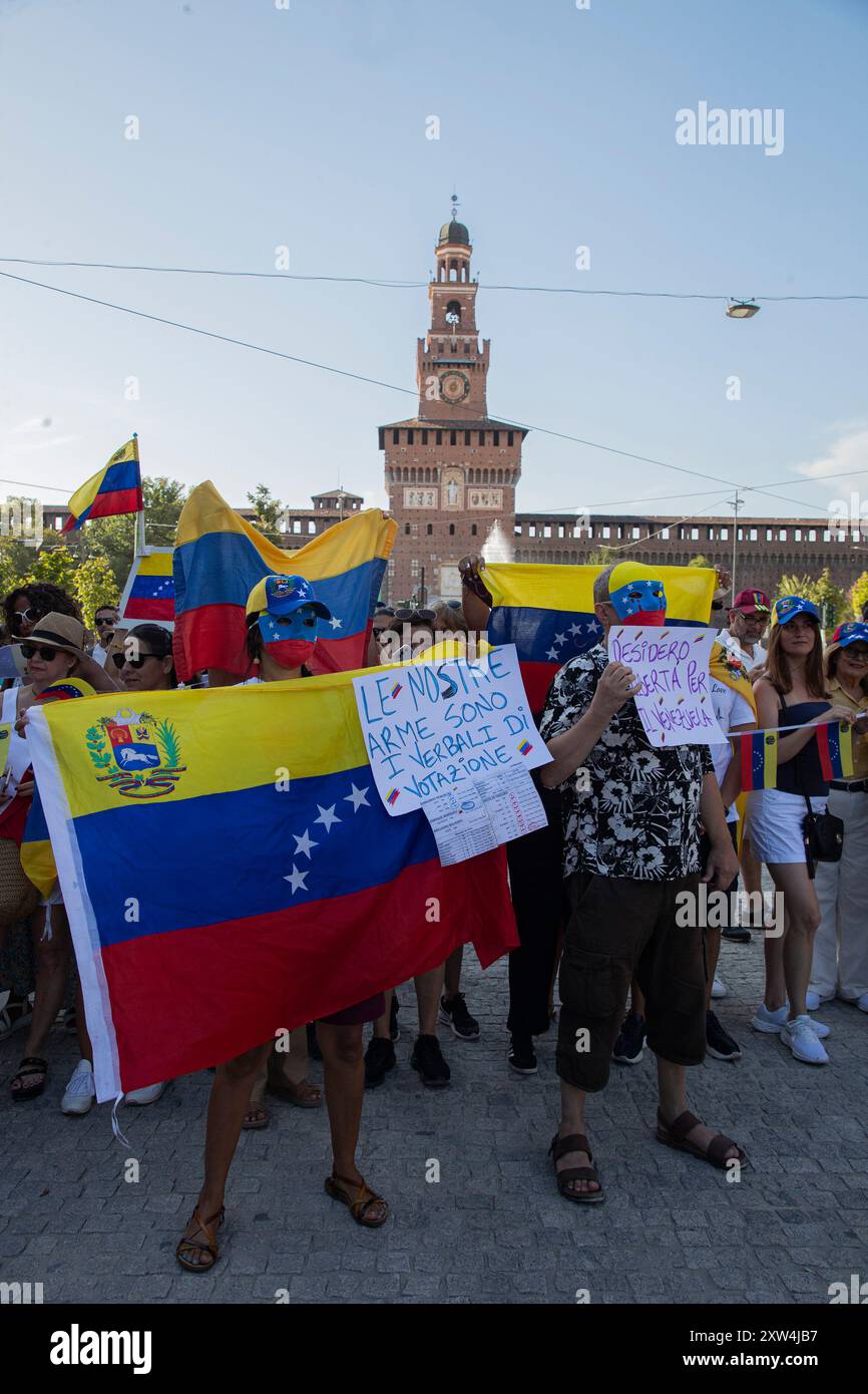 Milano, Italia. 17th Aug, 2024. Presidio Venezuelani contro ...