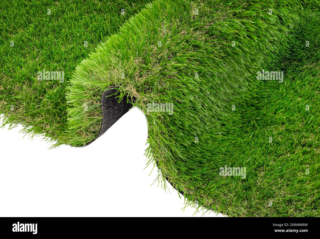 Rolled Artificial Grass Showing Textured Edges Stock Photo - Alamy