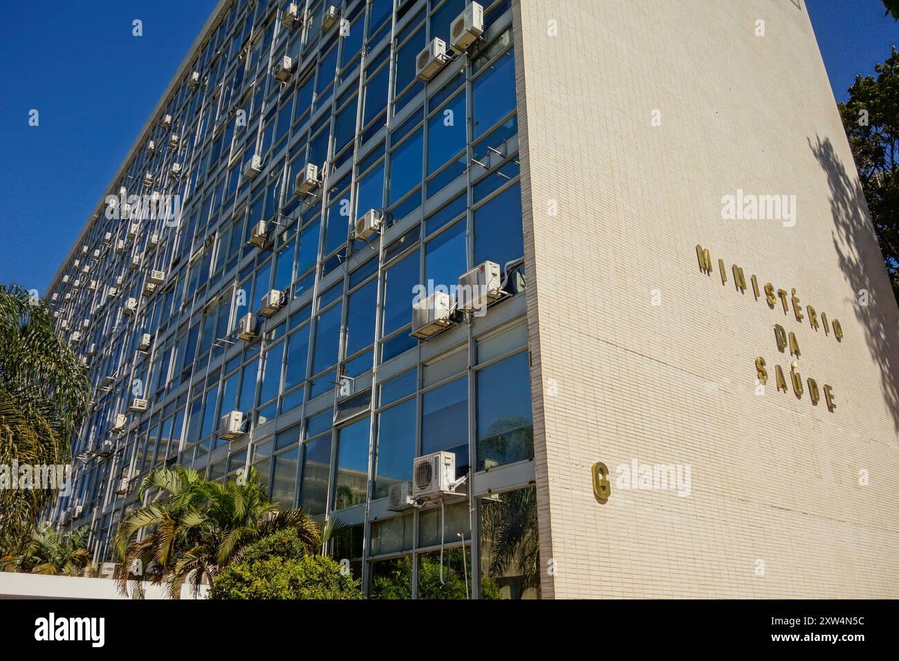 Exterior view of the Ministry of Health building in Brasilia, Brazil ...