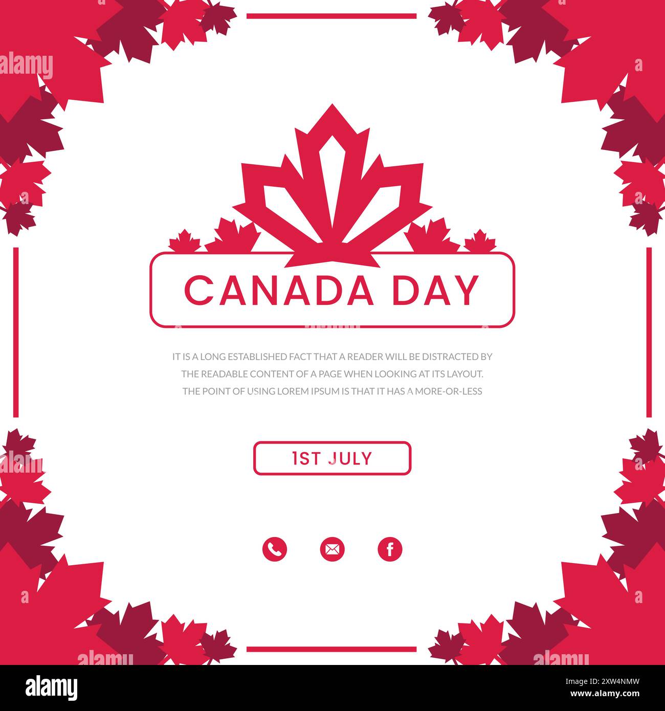 Happy Canada Day Poster, Social Media, Post, Template Stock Vector Image & Art - Alamy