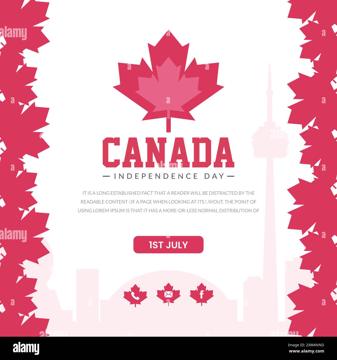 Happy Canada Day Poster, Social Media, Post, Template Stock Vector ...
