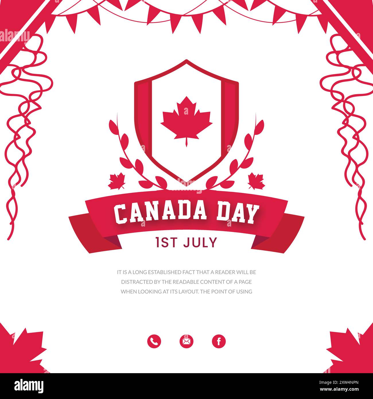 Happy Canada Day Poster, Social Media, Post, Template Stock Vector Image & Art - Alamy