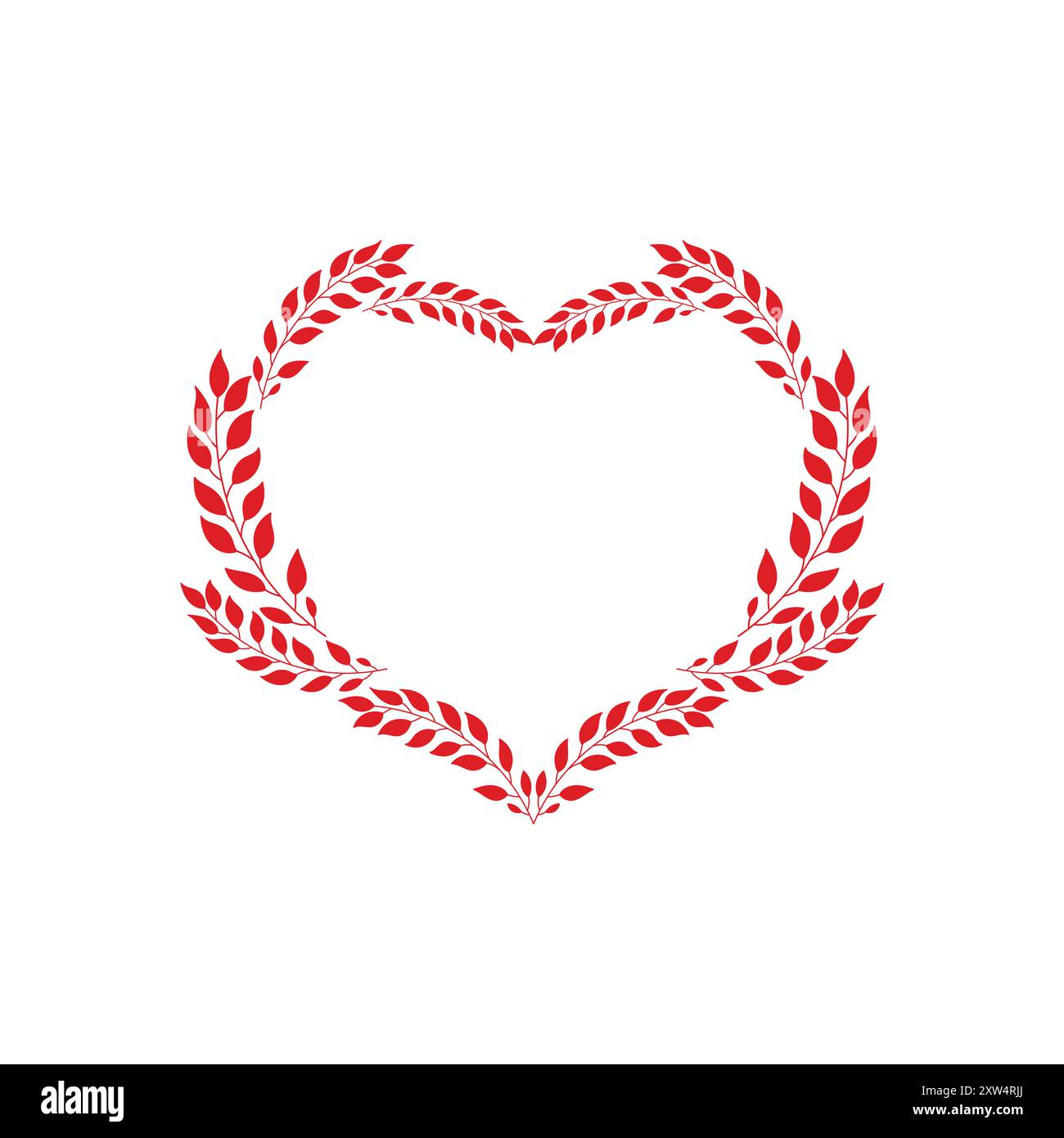 Beautiful Heart Shaped Leaf Frame Stock Vector Image & Art - Alamy