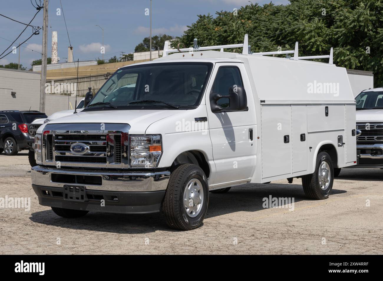 Milwaukee - August 14, 2024: Ford E-350 Work Van with Knapheide utility ...