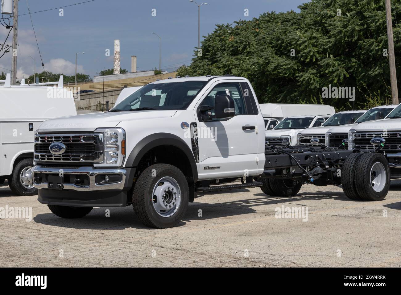 Milwaukee - August 14, 2024: Ford F-600 Chassis Cab 4X4 display. Ford ...