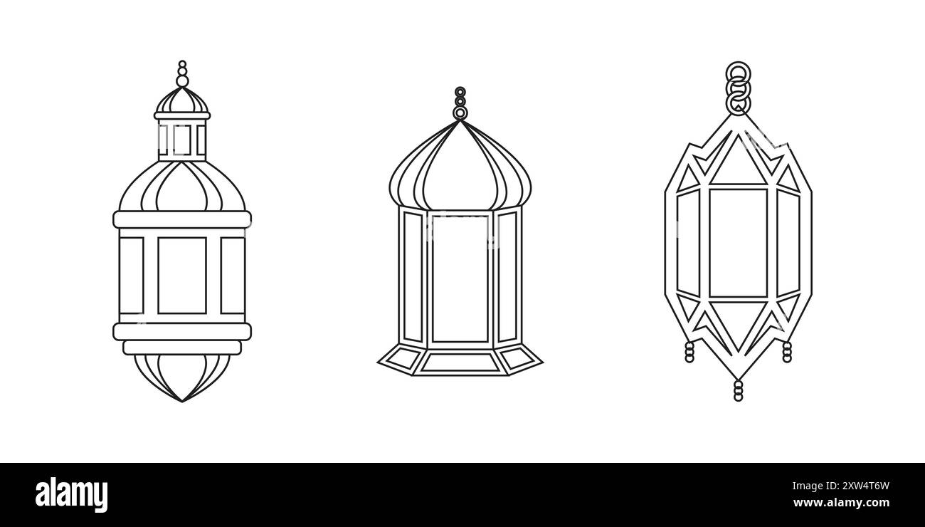 Set of Arabic Lanterns Vector Template Stock Vector Image & Art - Alamy