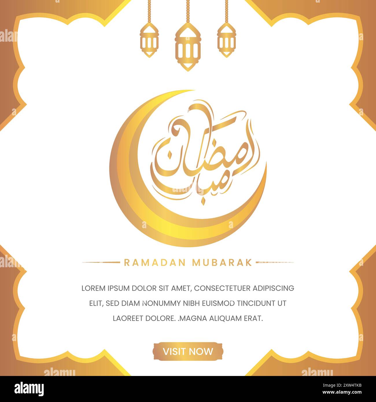 Happy Ramadan Mubarak Greeting Card, Ramadan Celebrations Stock Vector ...