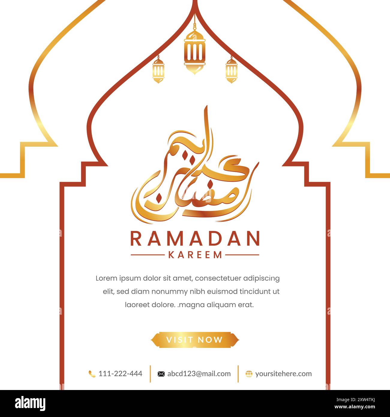 Ramadan Kareem Luxury Greeting Card, Gold Design, Arabic Calligraphy ...