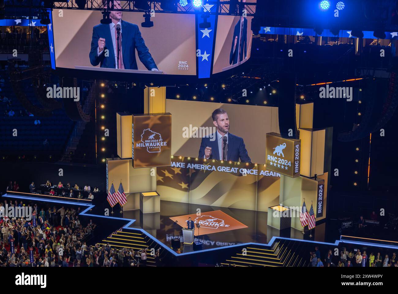 MILWAUKEE, Wis. – July 18, 2024: Eric Trump, son of former President ...