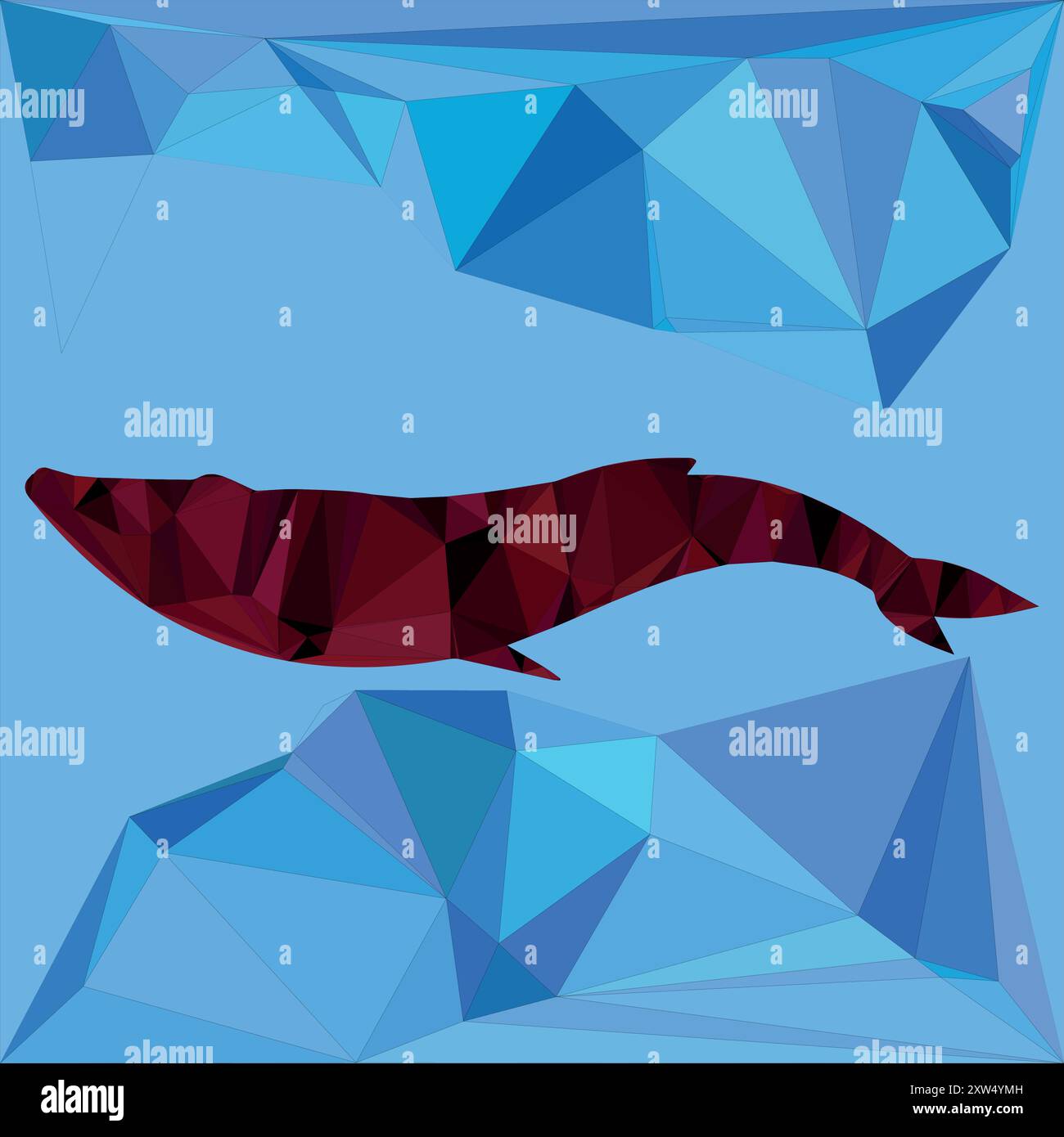 Polygon triangular shapes Whale fish abstract artwork logo modern ...