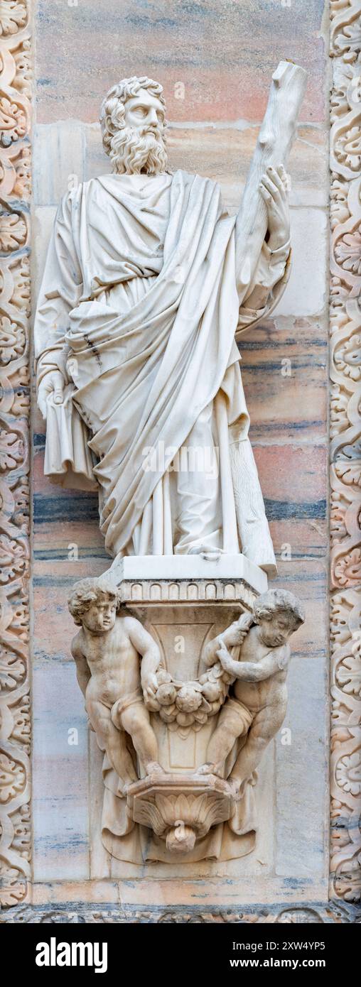 Milan - The Jude Thaddeus the apostle statue from west facade of Duomo ...