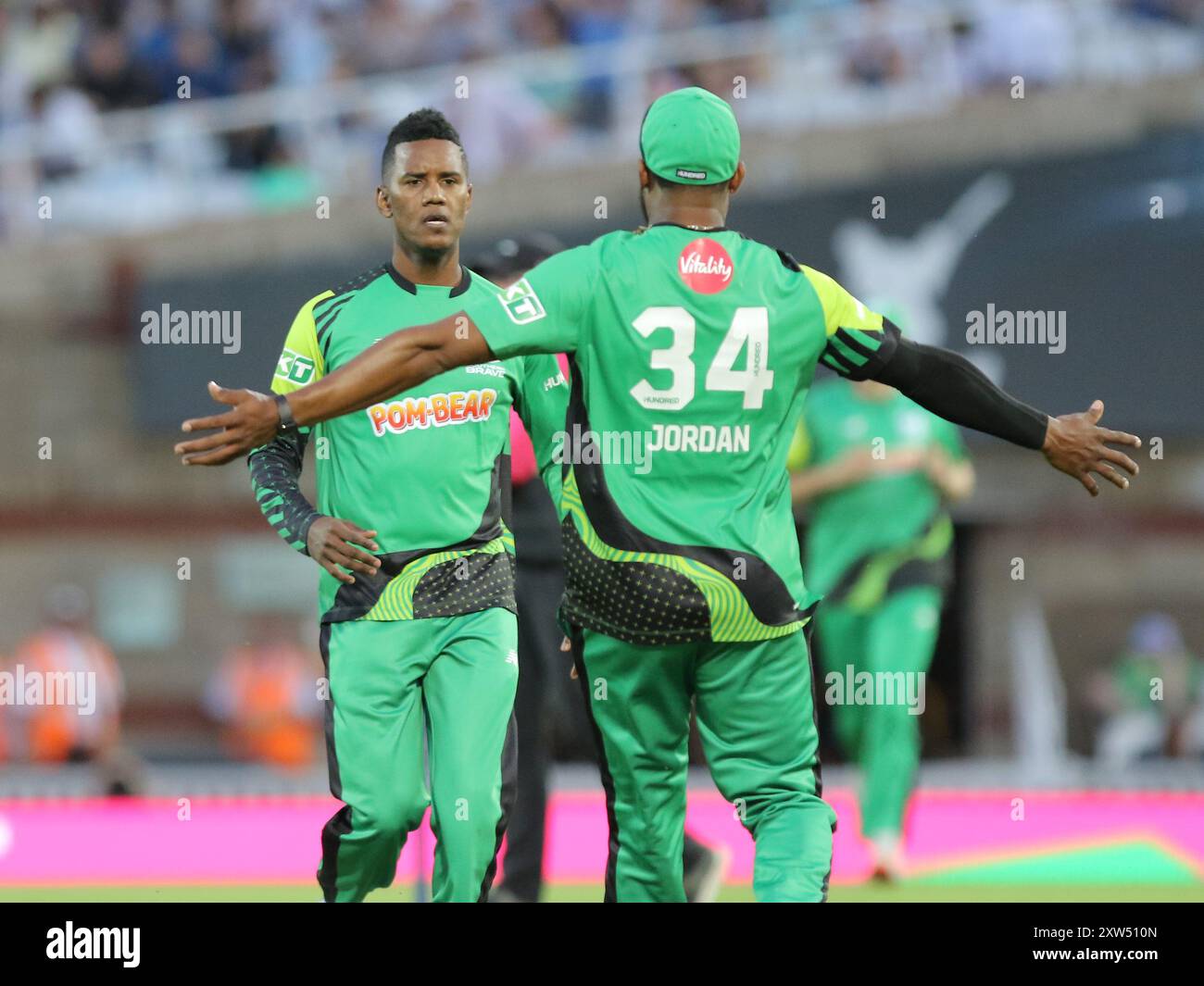 London, England, August 17 2024: Akeal Hosein (7 Southern Brave) and ...
