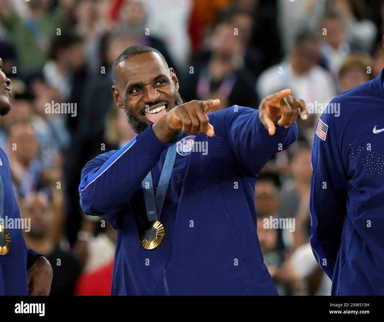 PARIS, FRANCE - AUGUST 10: LeBron James of United States celebrates the ...