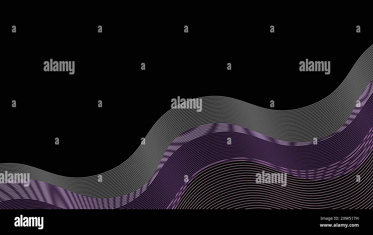 Minimalist wavy line design with gradient effect, abstract background ...