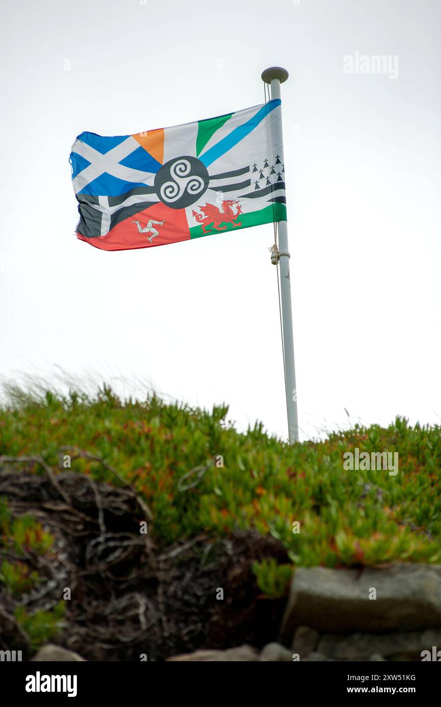 The Celtic Flag showing the Gaelic, Welsh and Galician mother tongue ...