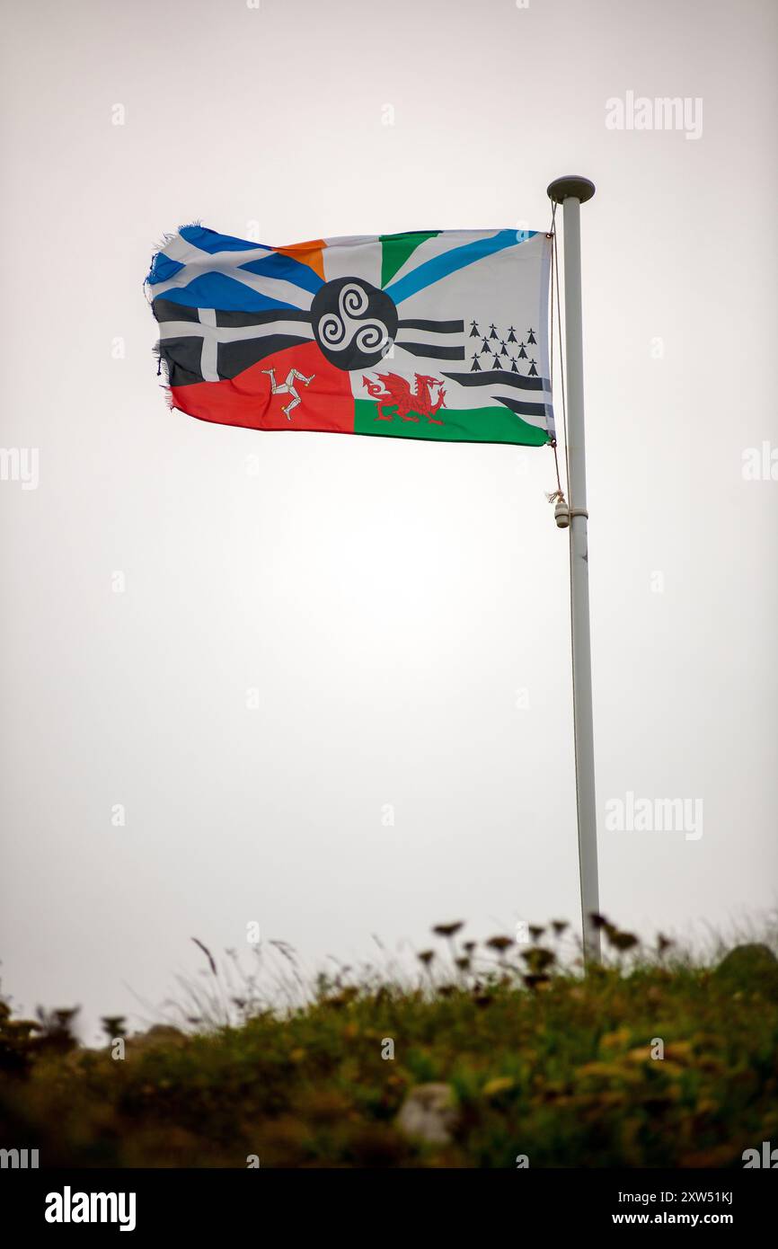 The Celtic Flag showing the Gaelic, Welsh and Galician mother tongue ...