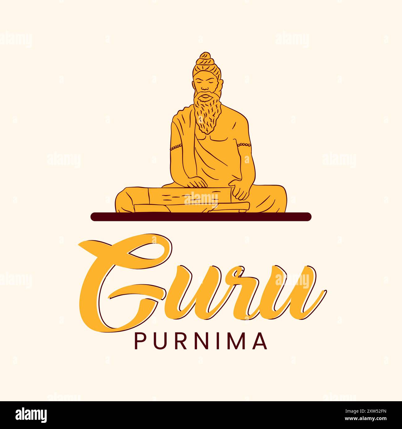 Hand-Drawn Guru Purnima Illustration with Buddha - Spiritual Art Stock ...
