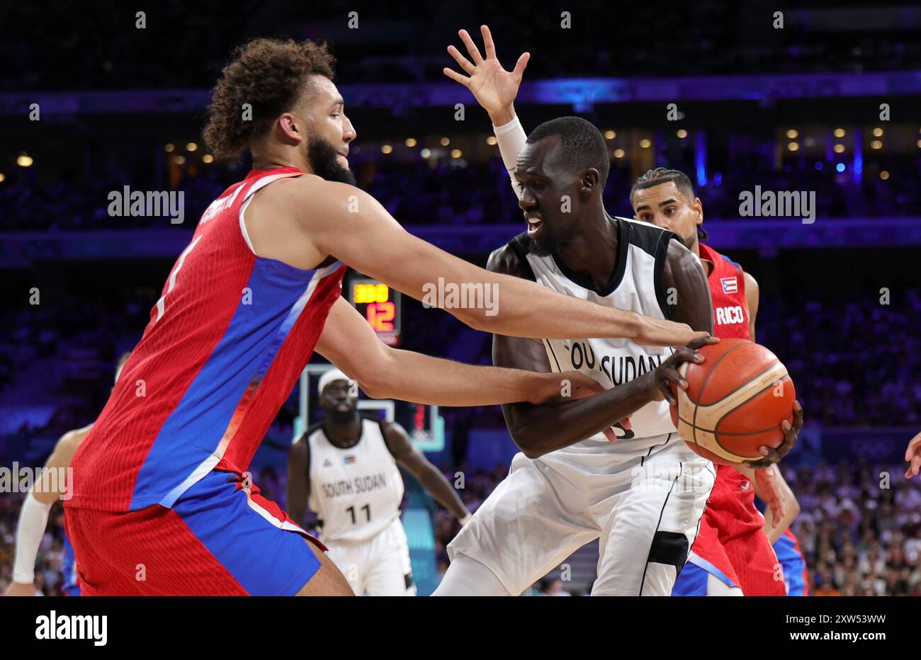 LILLE, FRANCE - JULY 28: Majok Deng of South Sudan and George Conditt ...