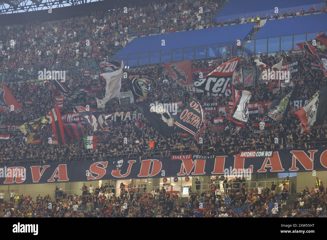 AC Milan fans during the Italian Serie A, 2024 -2025, football match ...