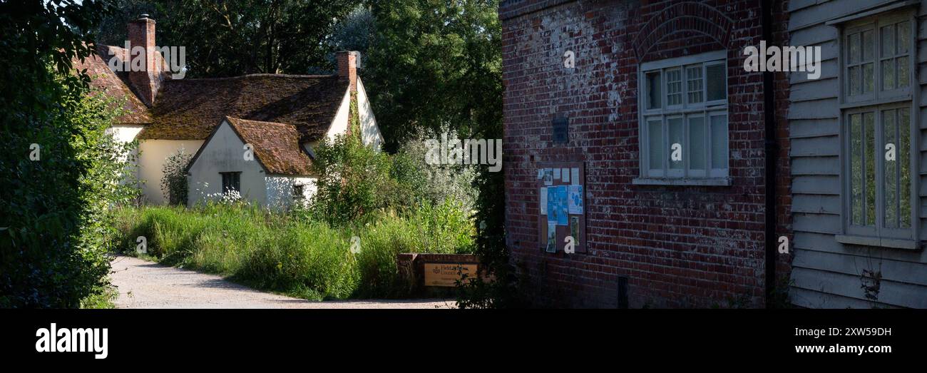 EAST BERGHOLT, SUFFOLK, UK - JULY 29, 2024: Panorama view of Flatford ...