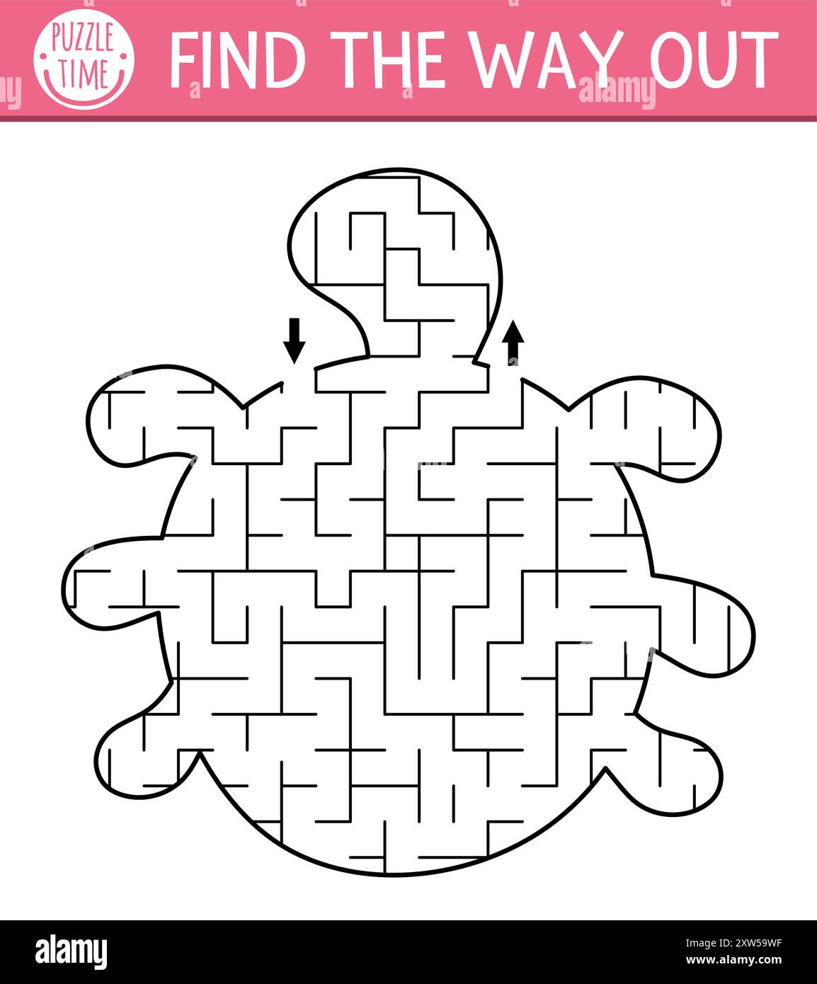 Under the sea or mermaid geometrical maze for kids with tortoise. Ocean ...