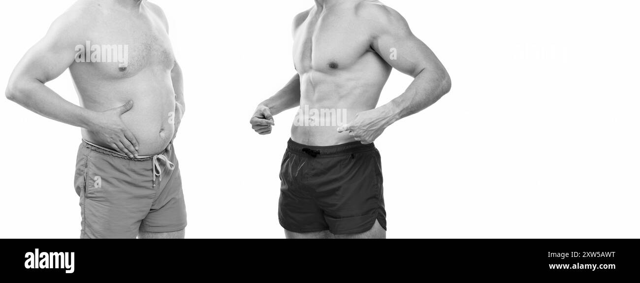 photo of before and after body comparison, banner. before and after ...