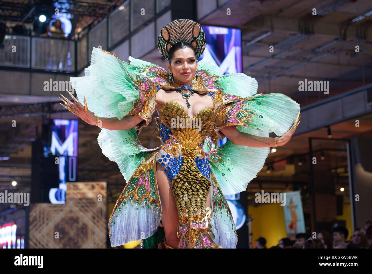 Adriana Fernandez from CANAD, poses on stage during National Costume Presentation at the Miss ...