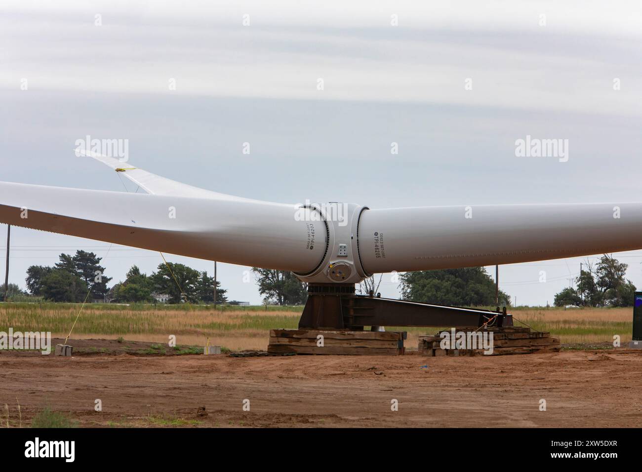 Balko, Oklahoma - A wind turbine being constructed in the Oklahoma ...