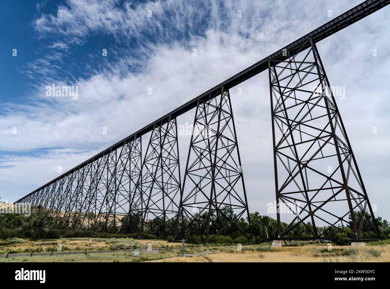 Canadian Pacific Railway's Lethbridge Viaduct over the Oldman River in ...