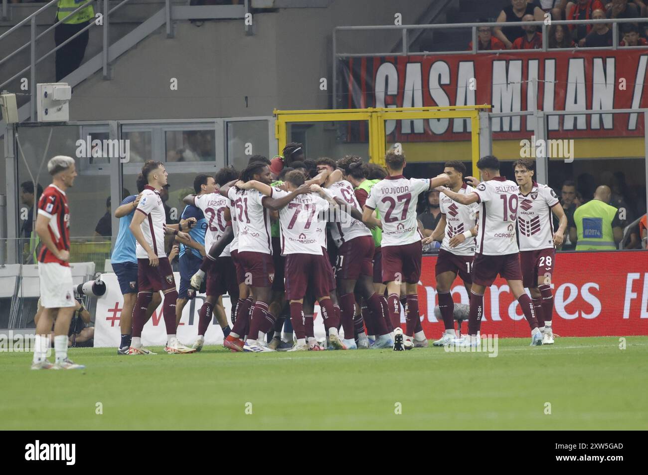 Torino FC players celebrating after a goal during the Italian Serie A ...