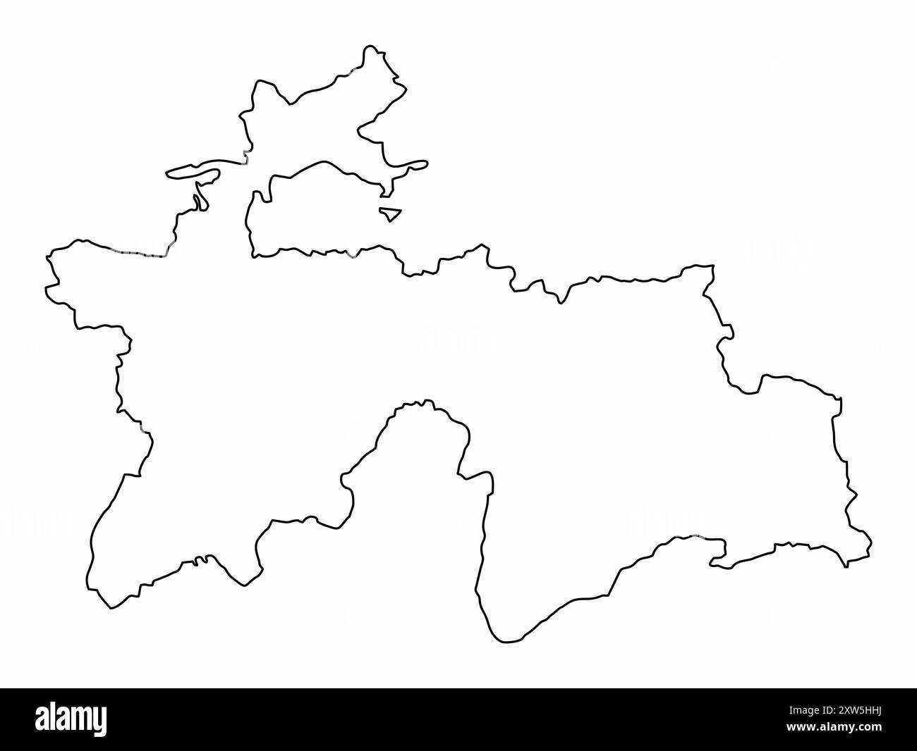 Tajikistan outline map isolated on white background Stock Vector Image ...
